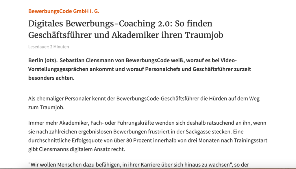 BewerbungsCode – Ehemaliger Personaler knackt BewerbungsCode